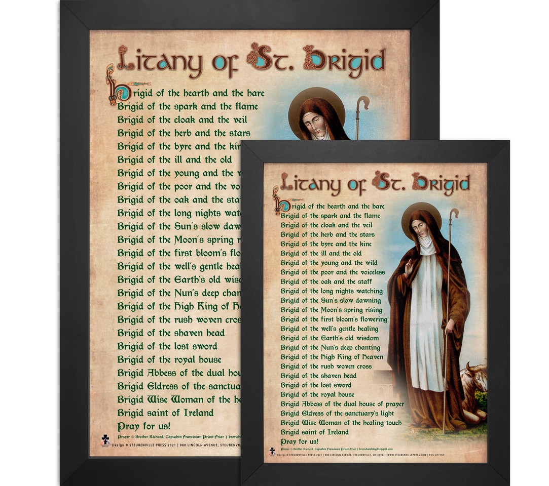 Litany of St. Brigid Poster - Catholic to the Max - Online Catholic Store