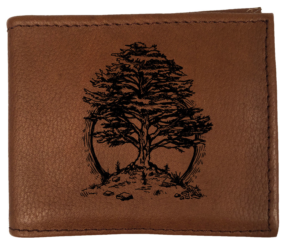 CORAGGIO Cedar of Lebanon Bi-Fold Leather Wallet - Catholic to the Max ...