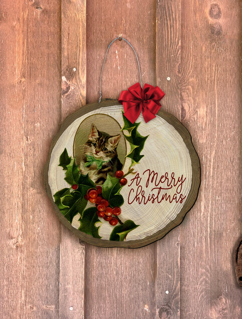 "A Merry Christmas" Log End Door Hanger - Catholic to the Max - Online ...