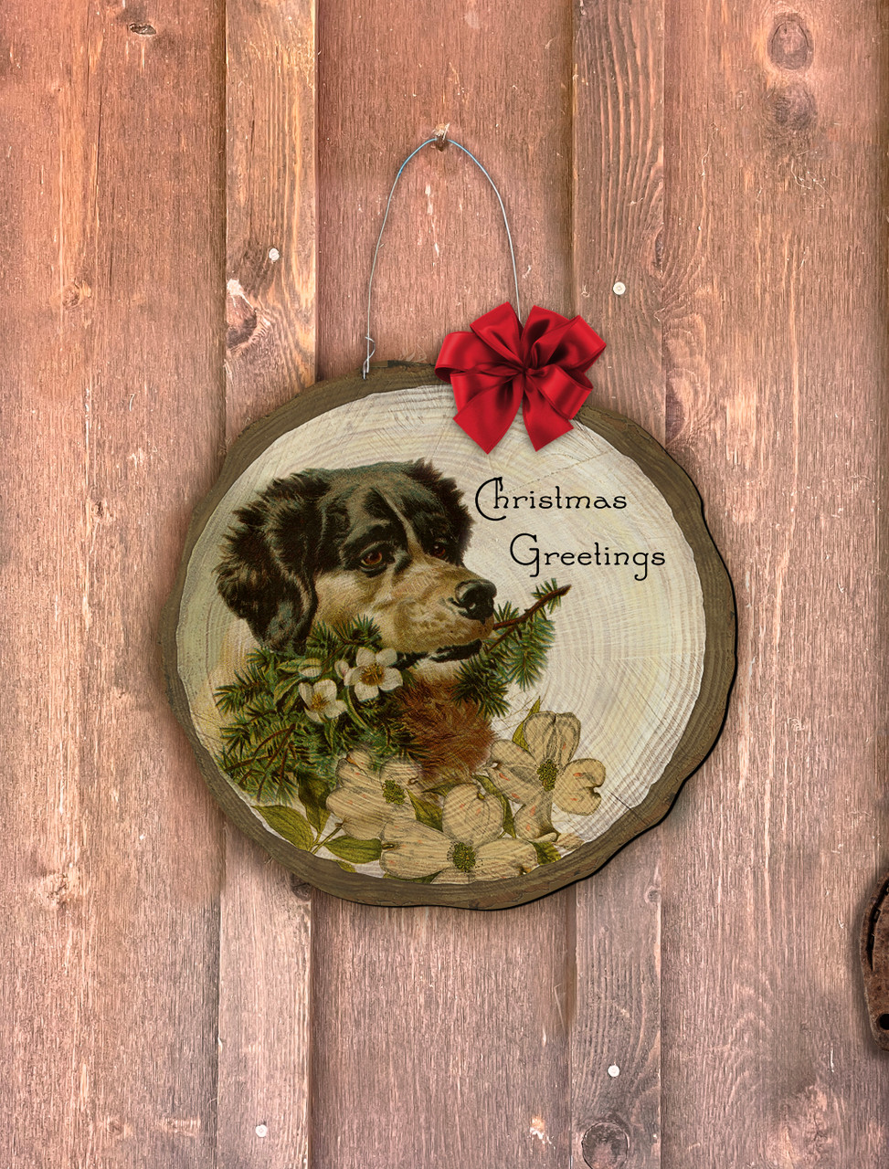 "Christmas Greetings" Log End Door Hanger - Catholic to the Max ...