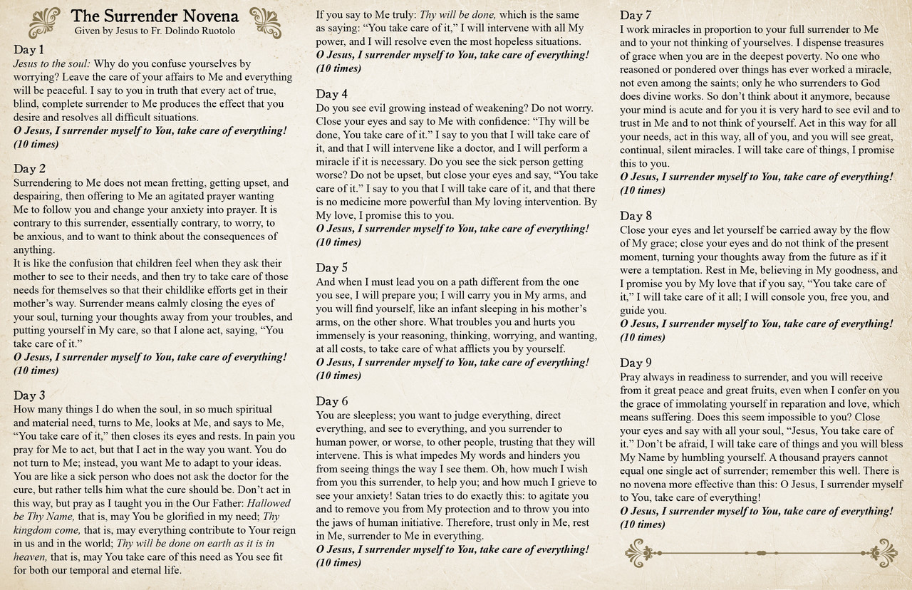 Surrender Novena and Rosary of Abandonment - Catholic to the Max ...