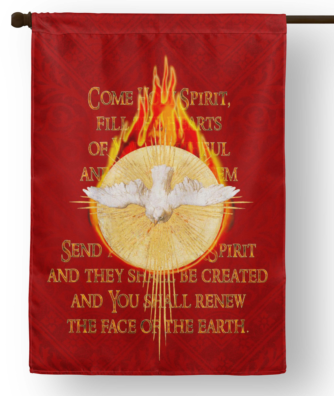 Red Holy Spirit Outdoor House Flag