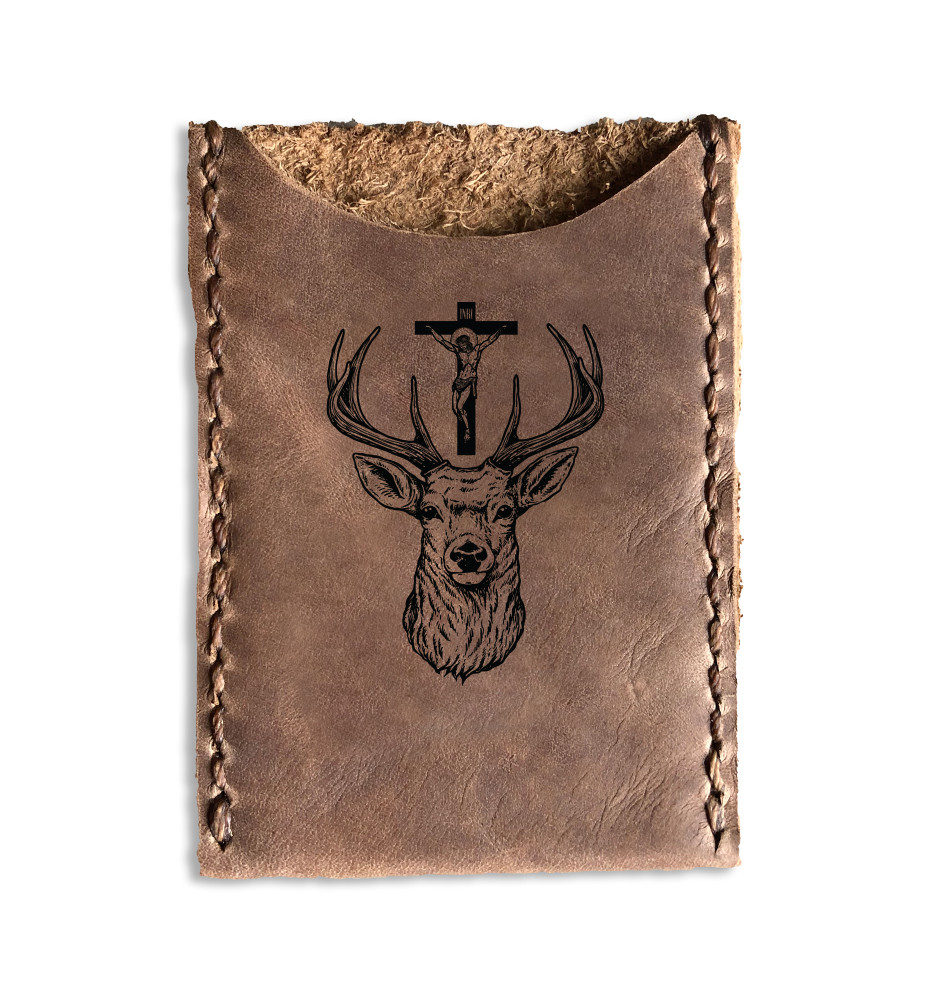 St. Hubert Leather Card Holder - Catholic to the Max - Online Catholic ...