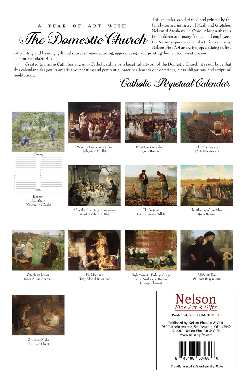Catholic Perpetual Calendar: The Domestic Church - Catholic to the Max ...