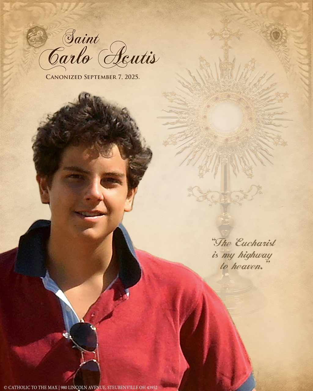 St. Carlo Acutis Print with Canonization Date - Catholic to the Max ...