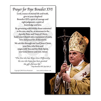 Pope Benedict with Paschal Staff Holy Card - Catholic to the Max ...