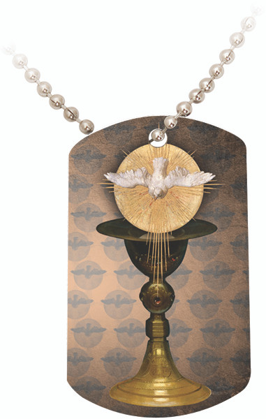Eucharist with Holy Spirit Dog Tag - Catholic to the Max - Online ...