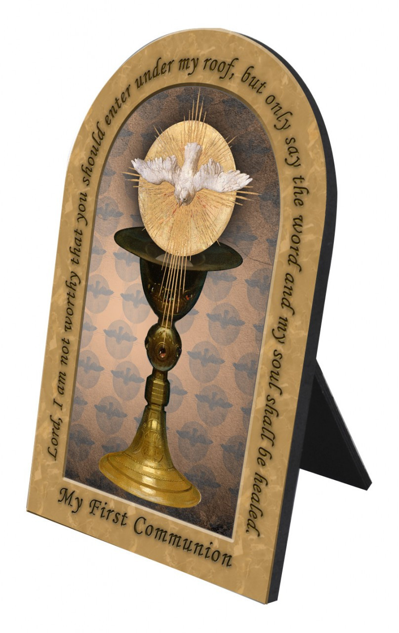 Chalice with Holy Spirit Arched Desk Plaque - Catholic to the Max ...