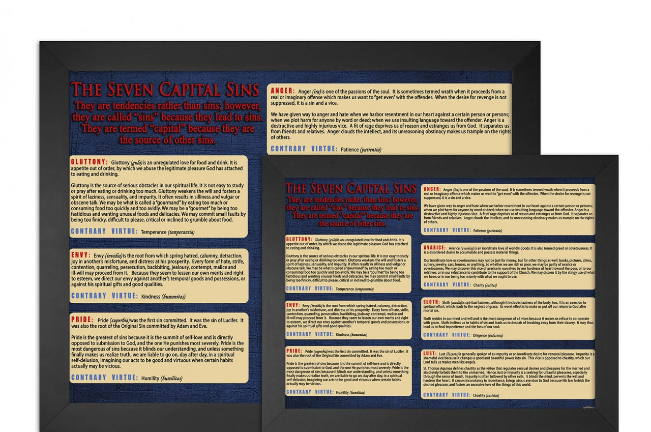 The Seven Capital Sins Explained Poster - Catholic to the Max - Online ...
