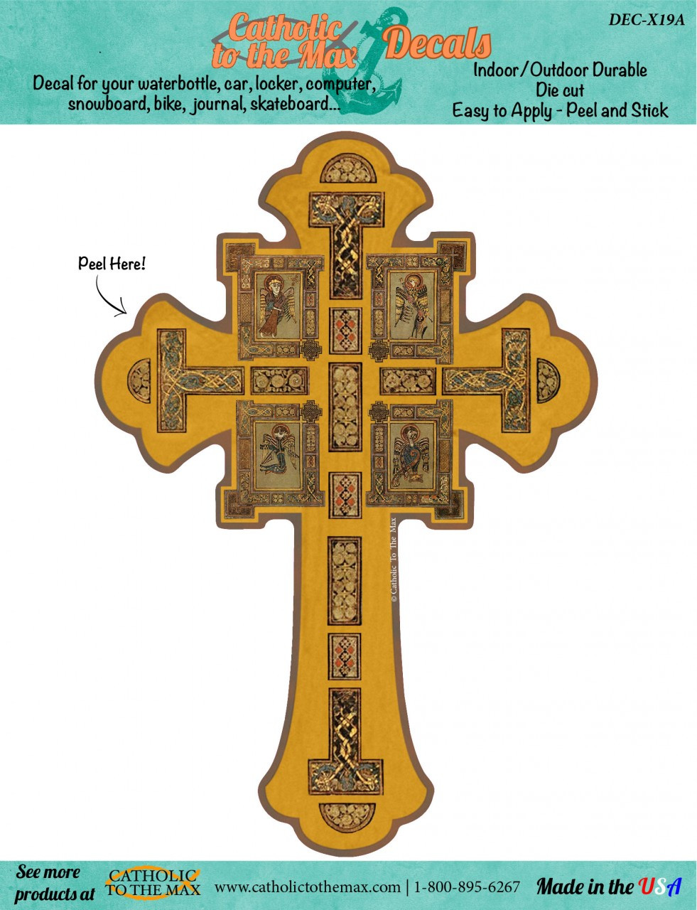 Book of Kells Cross Decal - Catholic to the Max - Online Catholic Store