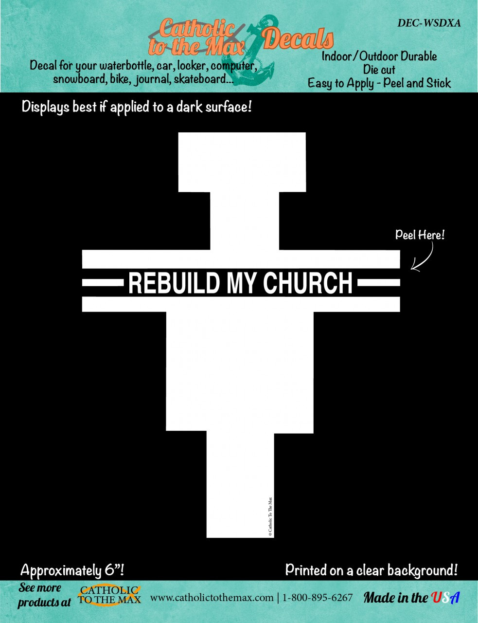 Rebuild My Church Decal - Catholic to the Max - Online Catholic Store