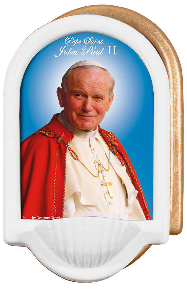 Pope Saint John Paul II Canonization Portrait Holy Water Font