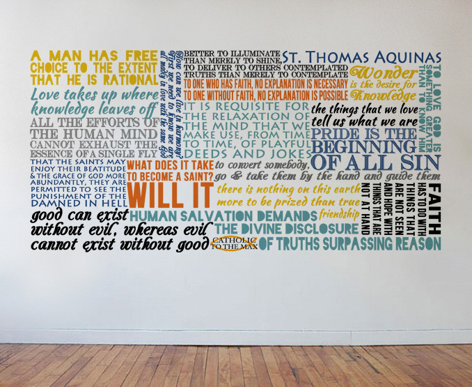 Saint Thomas Aquinas Quote Wall Decal - Catholic to the Max - Online ...