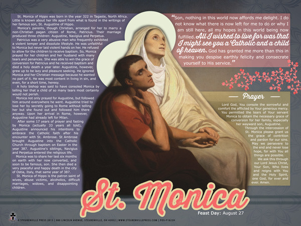 St. Monica Explained Poster - Catholic to the Max - Online Catholic Store