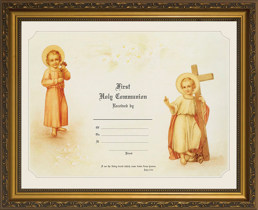 First Communion - Gold Framed Certificate - Catholic to the Max ...