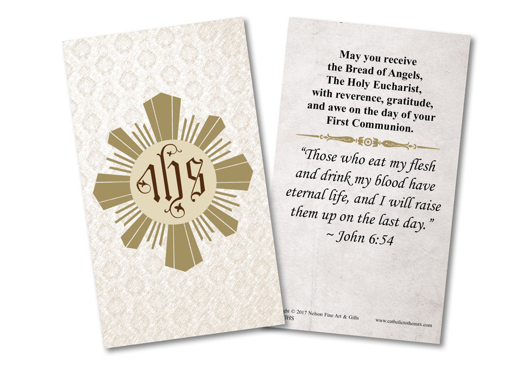 Eucharist First Communion Holy Card
