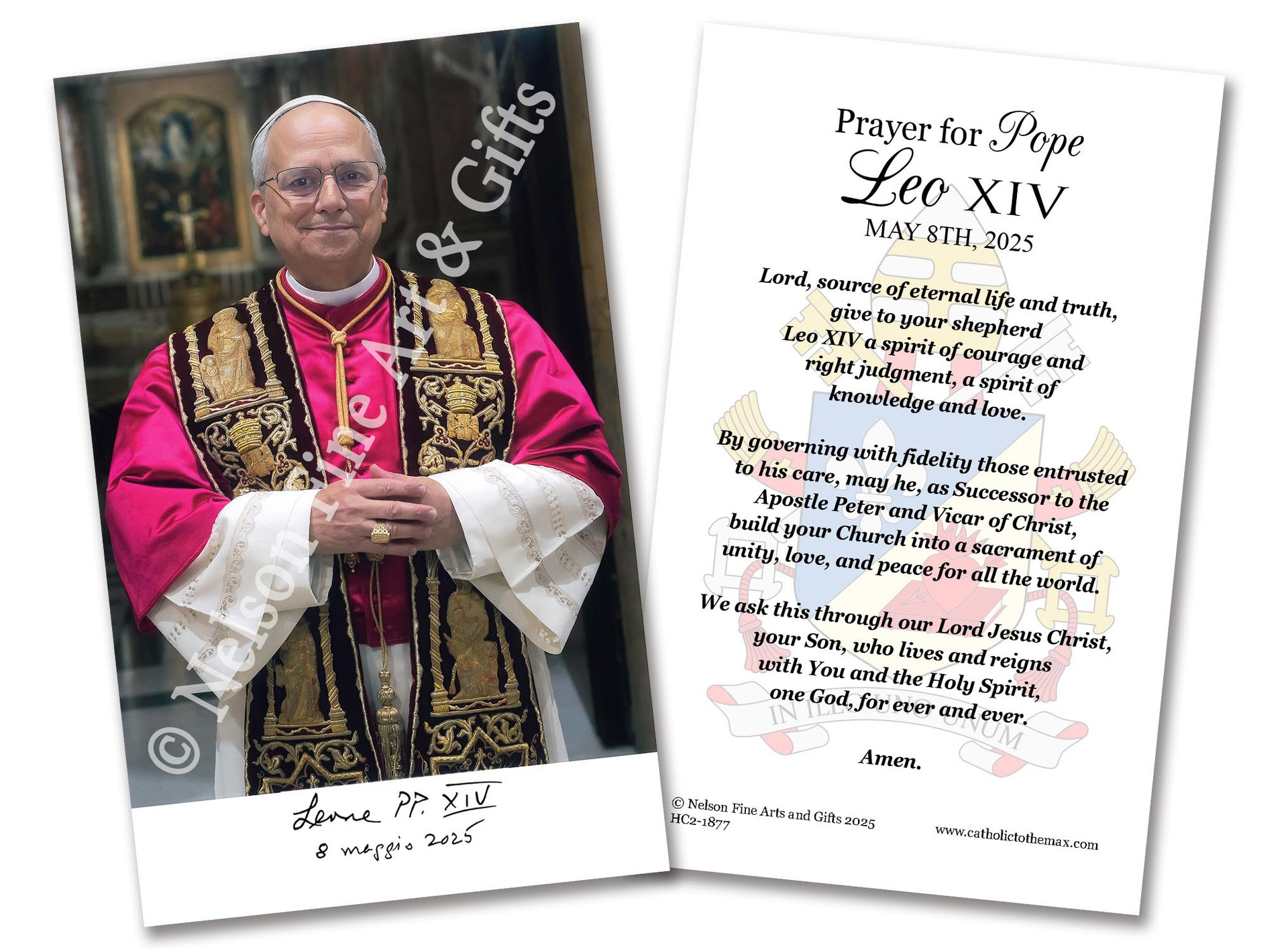 Pope Leo XIV Official Portrait 3x5 Holy Cards - Catholic to the Max ...