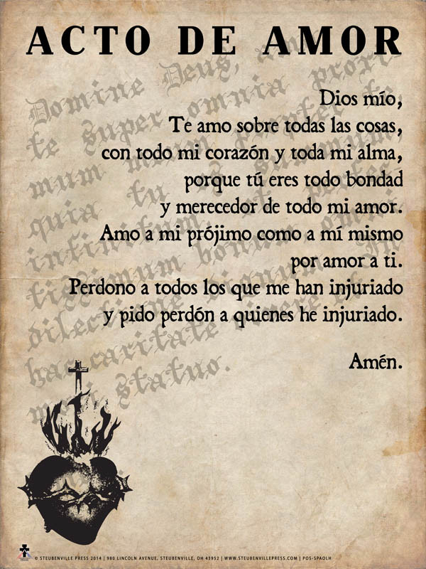 Spanish Act of Love Poster - Catholic to the Max - Online Catholic Store