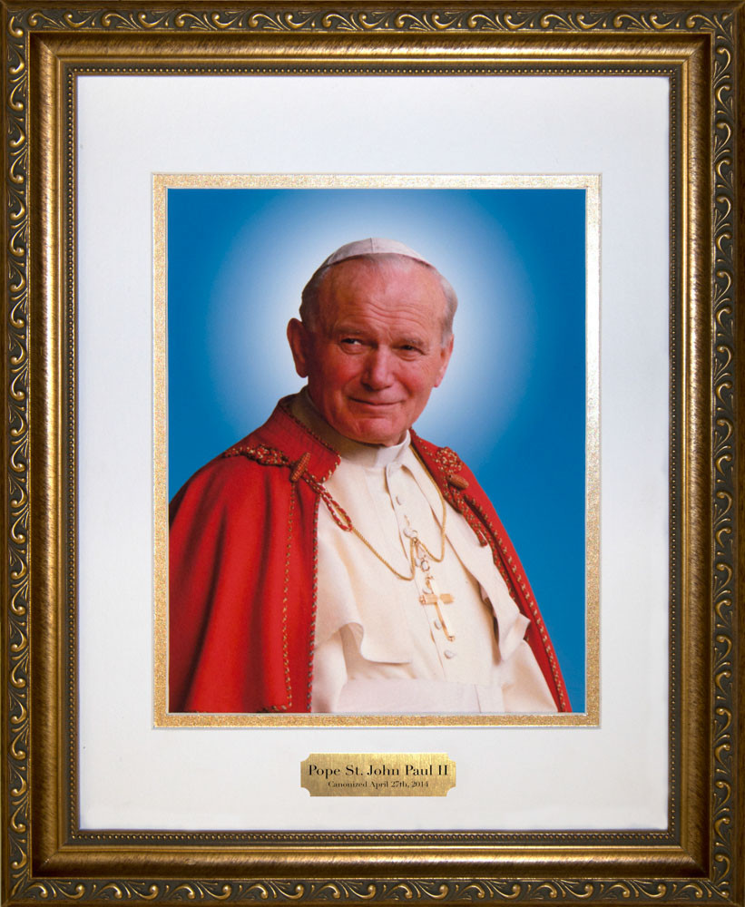 Pope John Paul II Sainthood Canonization Portrait Matted Framed Art ...
