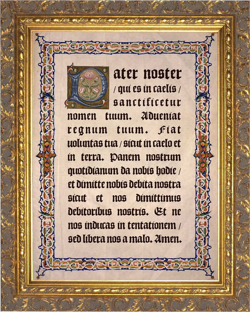 Latin Our Father Gold Framed Art - Catholic to the Max - Online ...