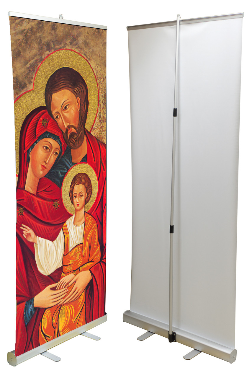 Holy Family Icon Banner Stand - Catholic to the Max - Online Catholic Store