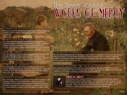 The Seven Spiritual Works of Mercy Explained Poster - Catholic to the ...