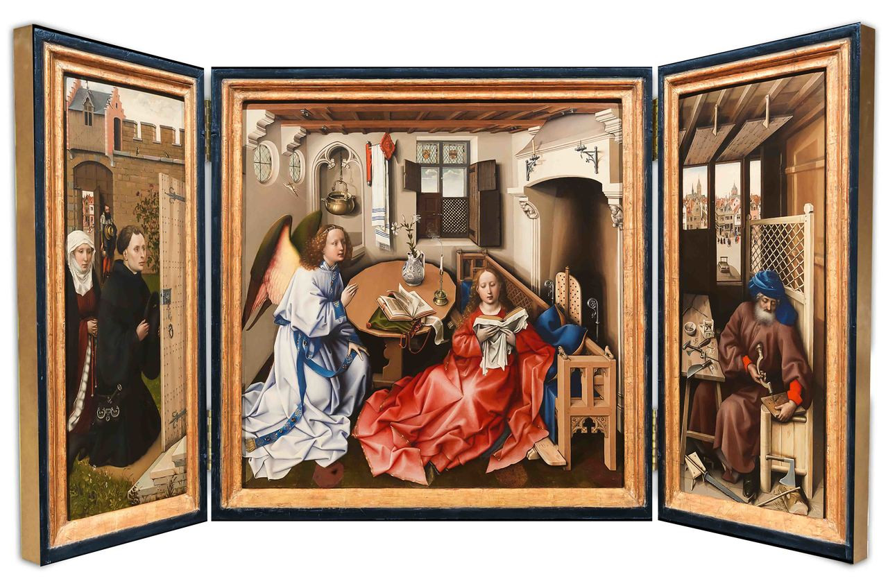 Annunciation Triptych - Merode Altarpiece by The Workshop of Robert ...
