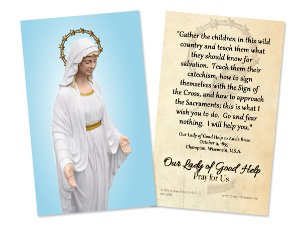 Our Lady of Good Help Quote Holy Card