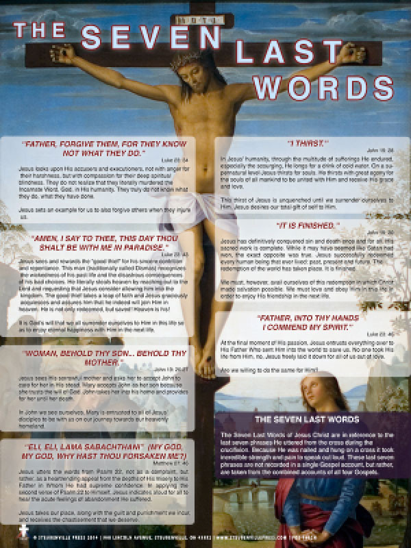 The Seven Last Words Faith Explained Poster - Catholic to the Max ...