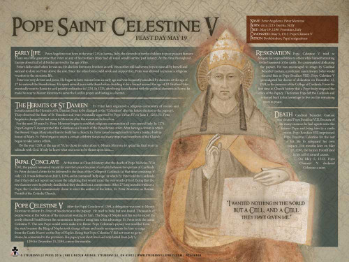 Pope St. Celestine V Saints Explained Poster - Catholic to the Max ...