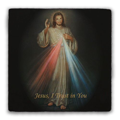Divine Mercy Square Tumbled Stone Tile