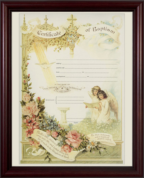 Certificate of Baptism Cherry Framed - Catholic to the Max - Online ...