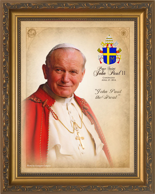 Pope John Paul II Sainthood Canonization Framed Portrait - Catholic to the Max - Online Catholic ...