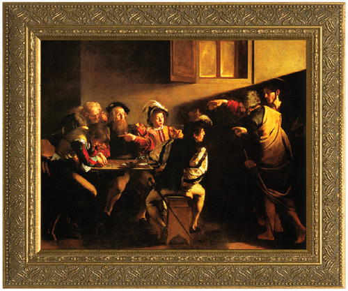 The Calling of St. Matthew (Caravaggio) - Standard Gold Framed Art ...