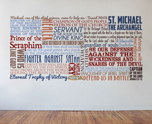 Saint Michael the Archangel Quote Wall Decal - Catholic to the Max ...