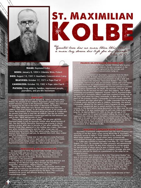 Saint Maximilian Kolbe Quote Poster