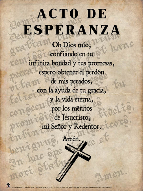Spanish Act of Hope Poster - Catholic to the Max - Online Catholic Store
