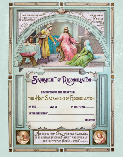 Traditional First Communion Sacrament Certificate with Priests Unframed ...