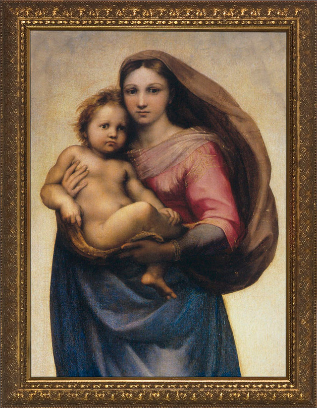 Sistine Madonna by Raphael Detail Framed Art - Catholic to the Max ...
