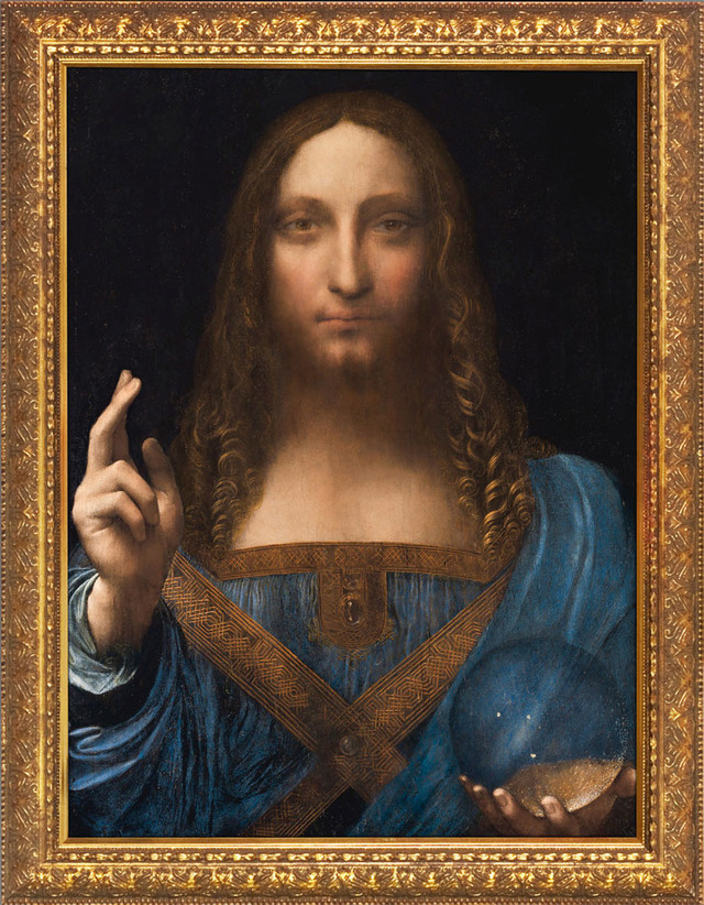 Salvator Mundi by Leonardo da Vinci - Gold Framed Art
