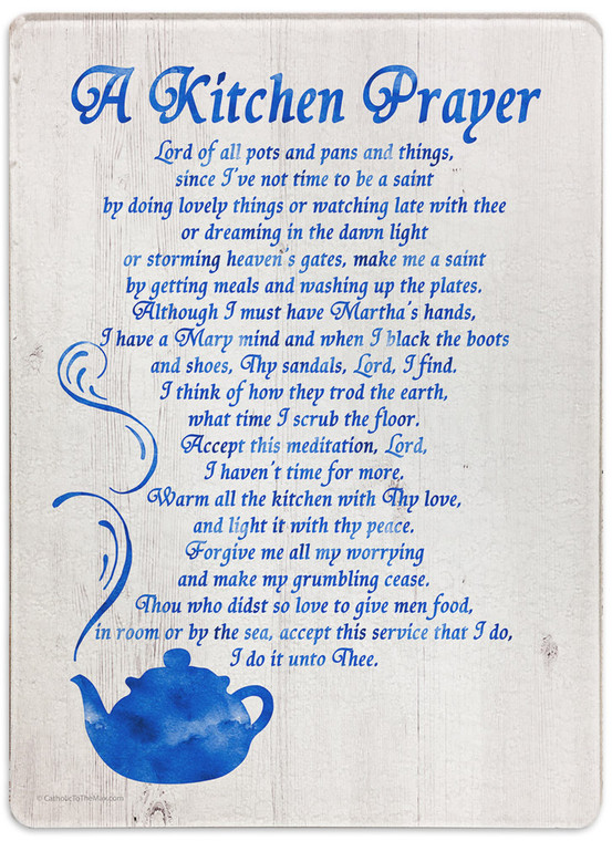A Kitchen Prayer Rectangular Glass Cutting Board - Catholic to the Max ...