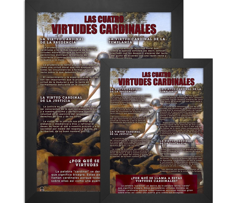 Spanish The Four Cardinal Virtues Explained Poster - Catholic to the ...