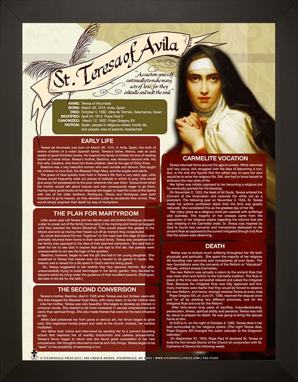 St. Teresa of Avila Explained Poster - Catholic to the Max - Online ...