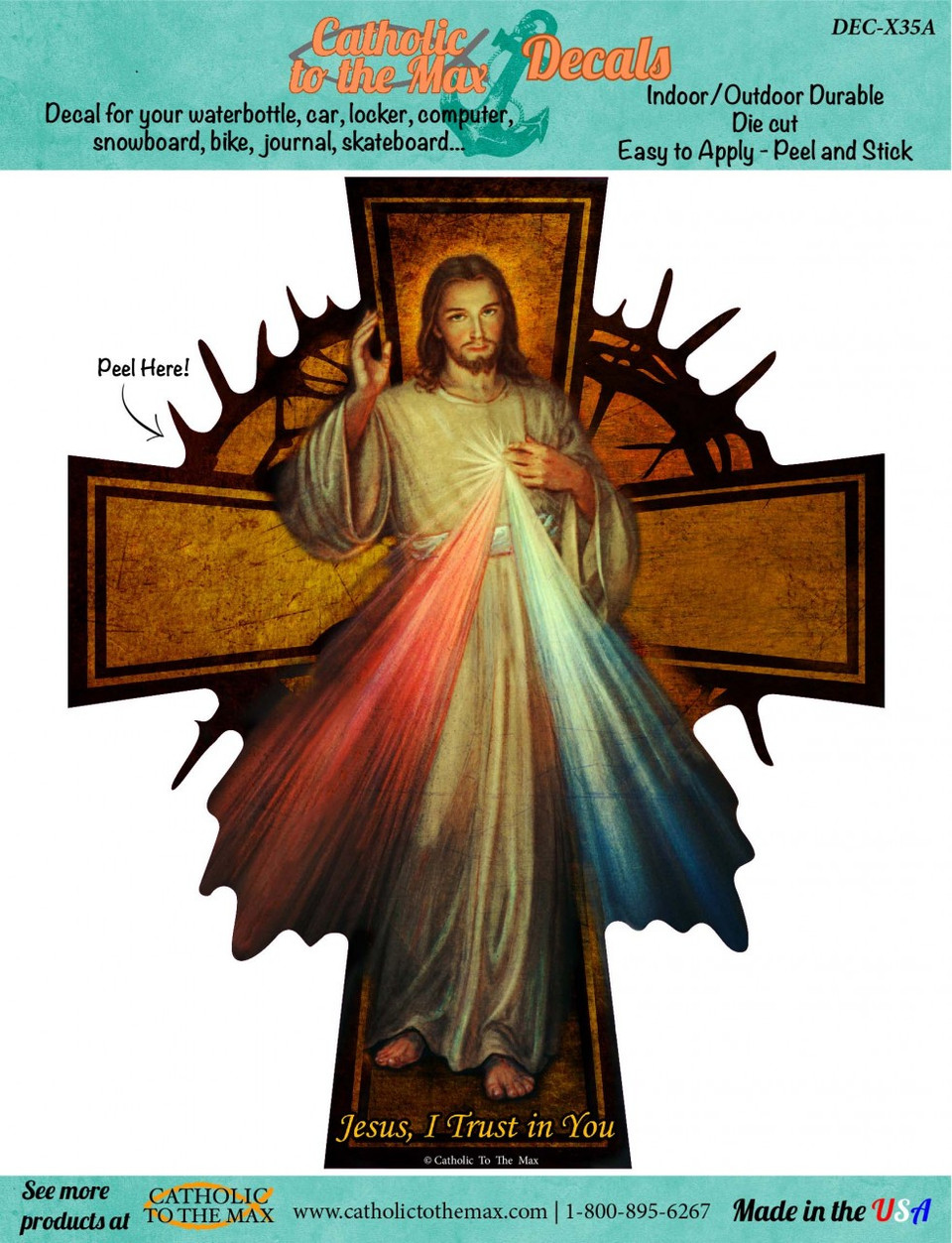 Divine Mercy Cross Decal - Catholic to the Max - Online Catholic Store