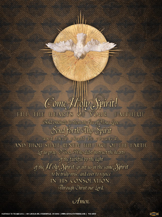 Come Holy Spirit Poster - Catholic to the Max - Online Catholic Store