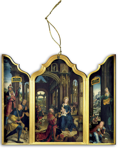 Christmas Triptych Ornaments: Adoration of the Infant Jesus