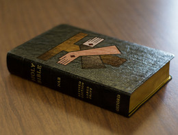 Personalized Catholic Bible with Franciscan Crest Cover - Black Genuine ...