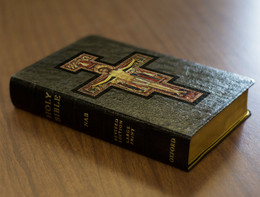 Personalized Catholic Bible with San Damiano Cross Cover - Black ...
