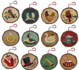 The Twelve Days of Christmas Ornaments - Set of 12