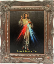 Warehouse Find: Divine Mercy - Ornate Museum Framed Canvas - Brown ...